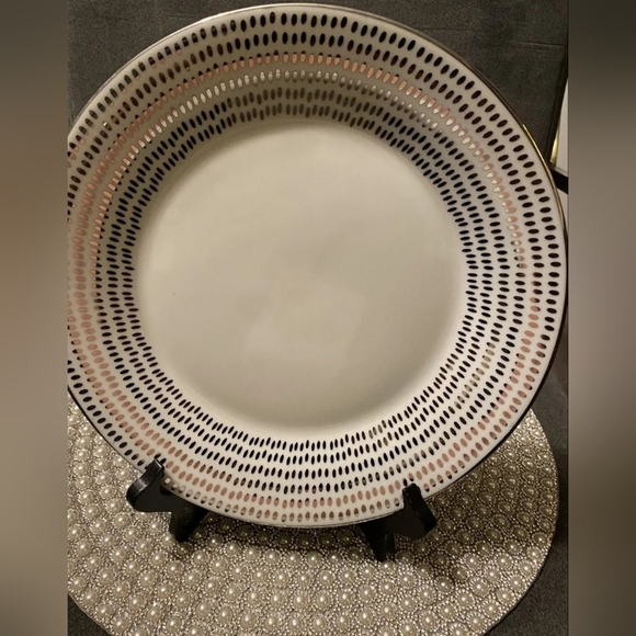 Ciroa | Dining | Ciroa Luxe Porcelain Platinum Dots Rim Dinner Plates ...